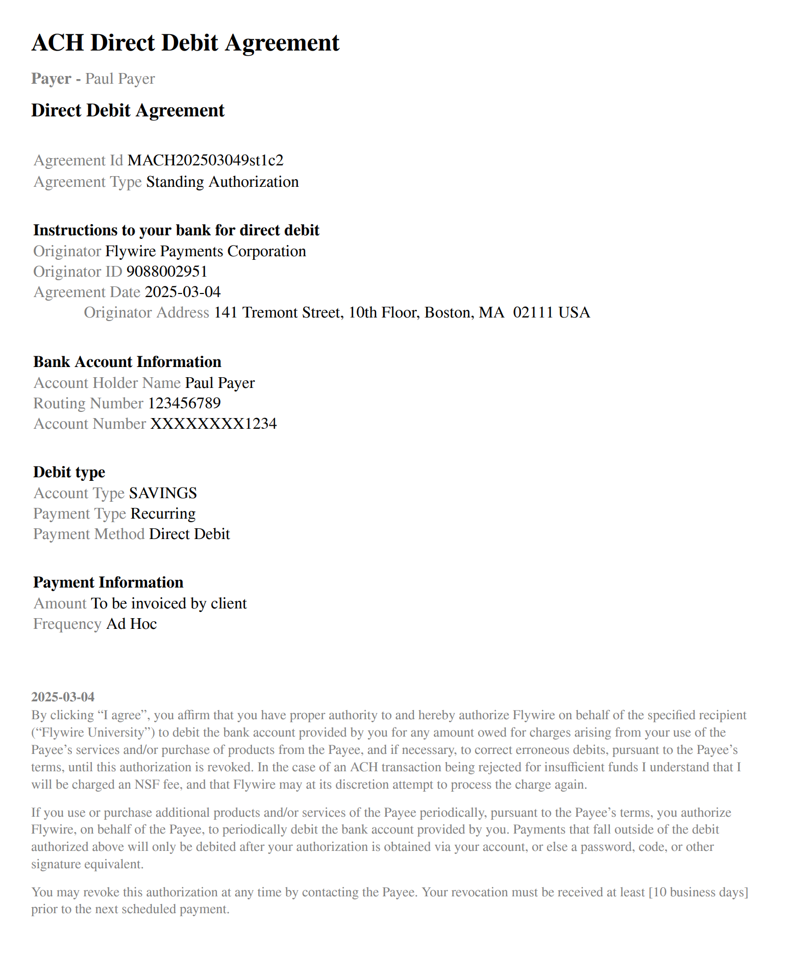Payments